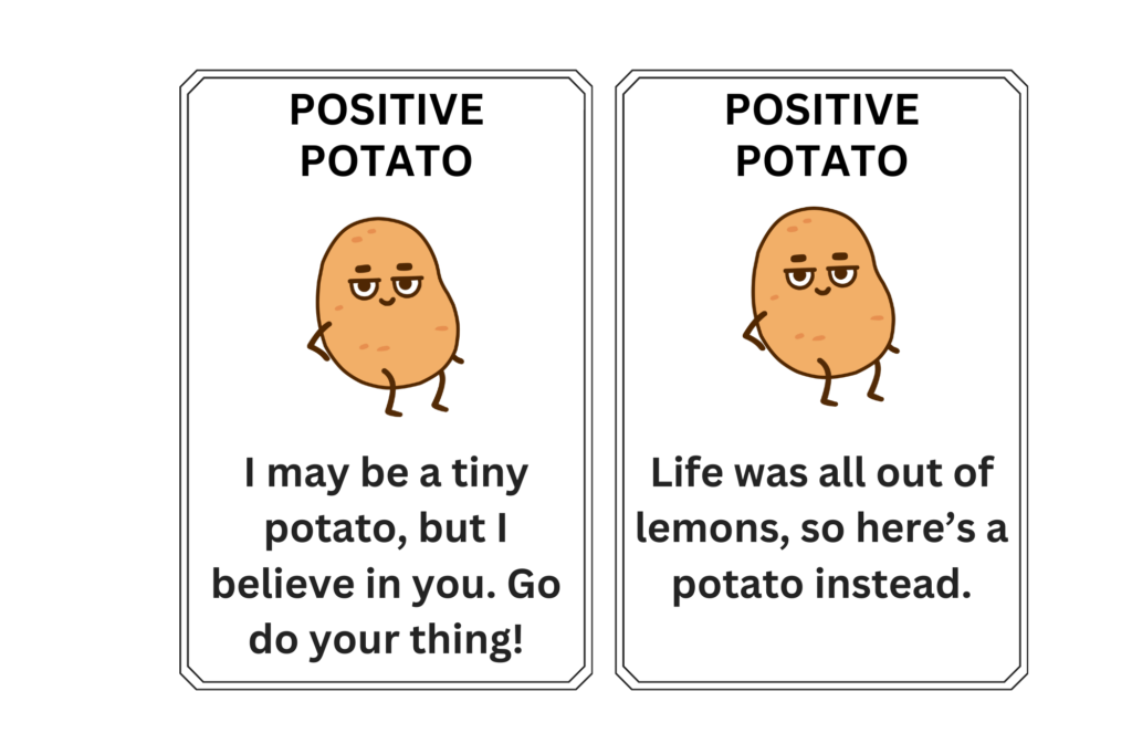 3 Positive Potato Printable PDF File Instant Download Crochet Business ...