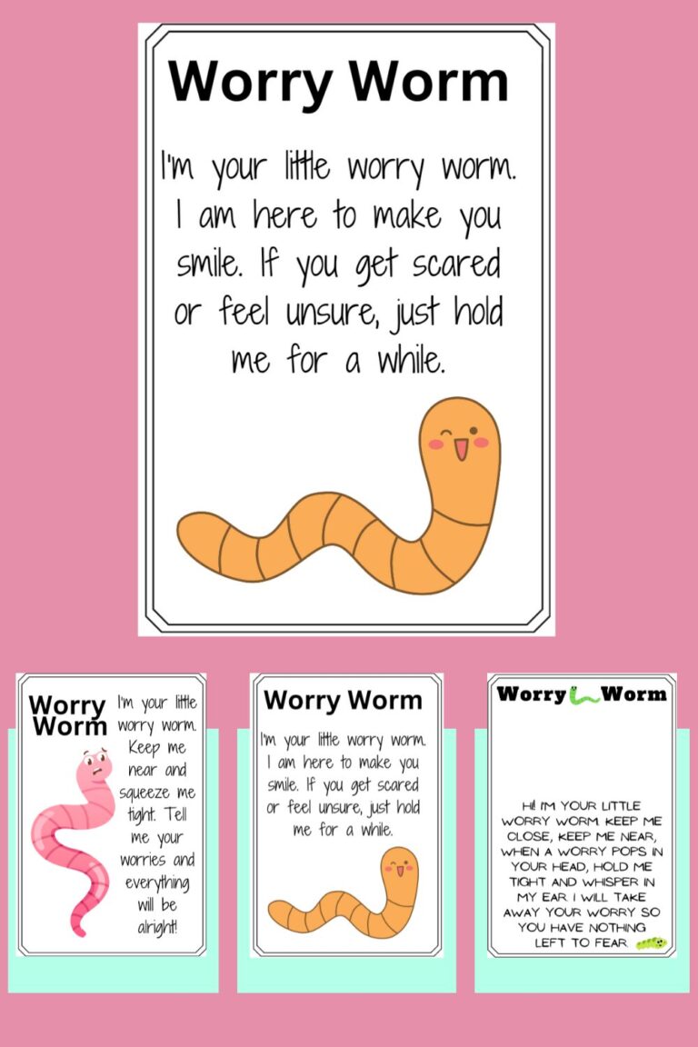3 Worry Worm Poems Printable tags - FlamingoCrochet