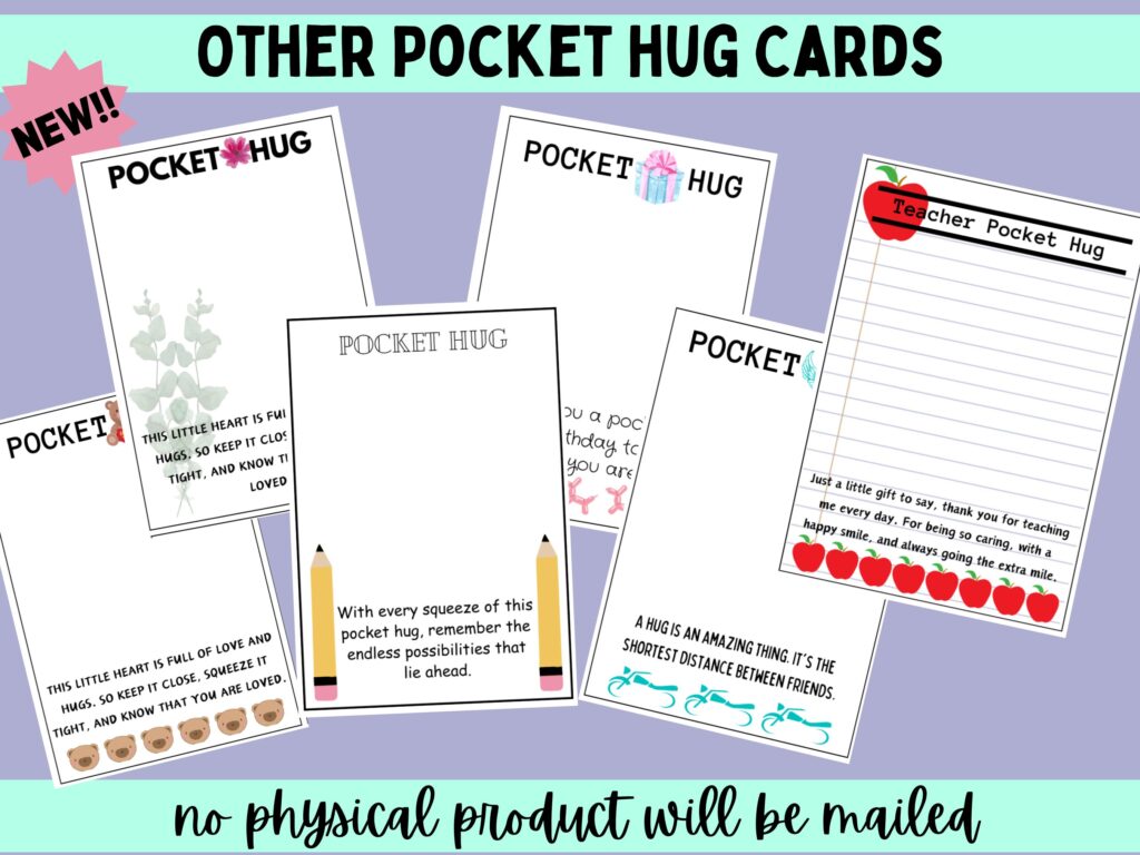 3 TEDDY BEAR Pocket Hug Poems Printable PDF File - FlamingoCrochet